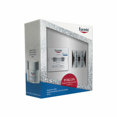 Eucerin Box Hyaluron-Filler Dnevna krema za suvu kožu, 50 ml + 2 ampule Koncentrata GRATIS