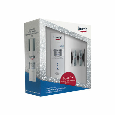 Eucerin Box Hyaluron-Filler Dnevna krema za mešovitu kožu, 50 ml + 2 ampule Koncentrata GRATIS