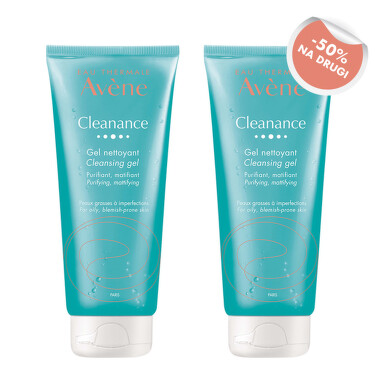 Avene Cleanance Gel za čišćenje, 2 X 200 ml PROMO