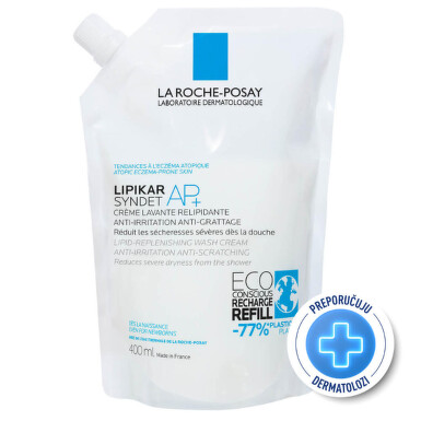 La Roche-Posay Lipikar Sindet AP+ Kremasti gel za tuširanje refill, 400 ml