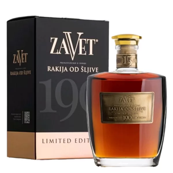 Zavet 190 Rakija Šljiva 15yo 0,75l