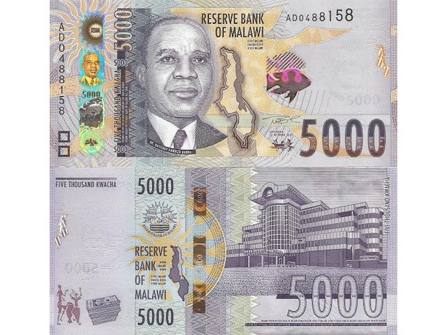 Malawi 5000 kwacha 2021. UNC