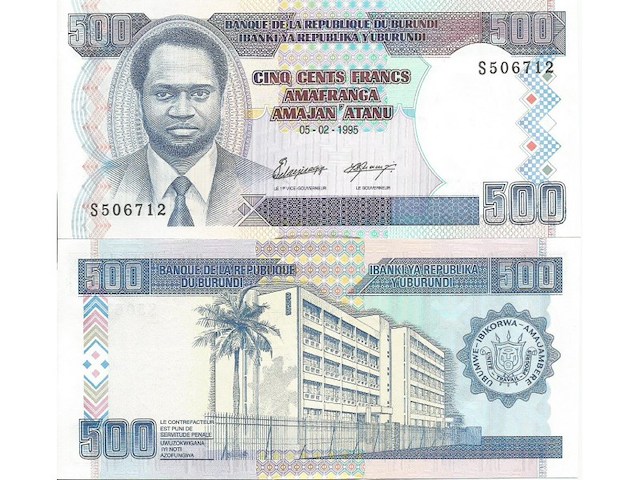Burundi 500 francs 1995. UNC