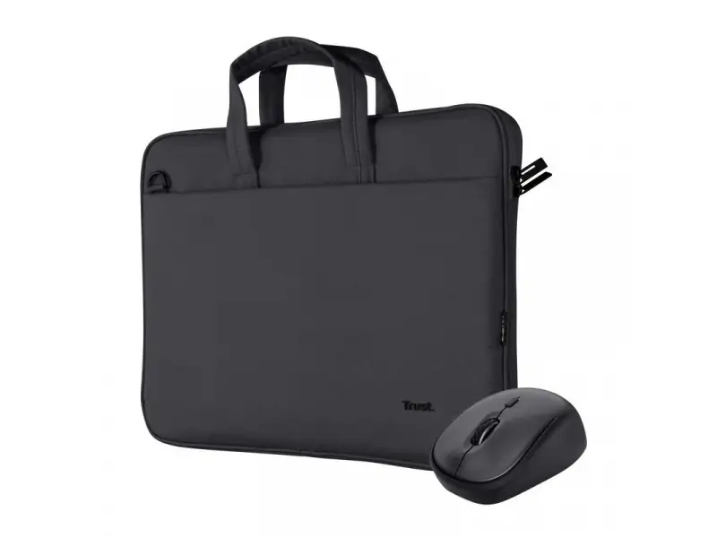 TRUST BOLOGNA ECO KOMPLET CRNA TORBA+MIŠ ZA LAPTOP 16”