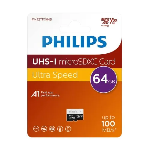 Memorijska kartica PHILIPS Micro SD 64GB V30 ULTRA SPEED (FM32TF064B/93) (MS)