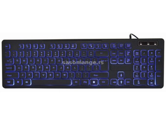 KB-UML3-02 Gembird LED multimedijalna tastatura sa pozadinskim osvetljenjem, US layout USB