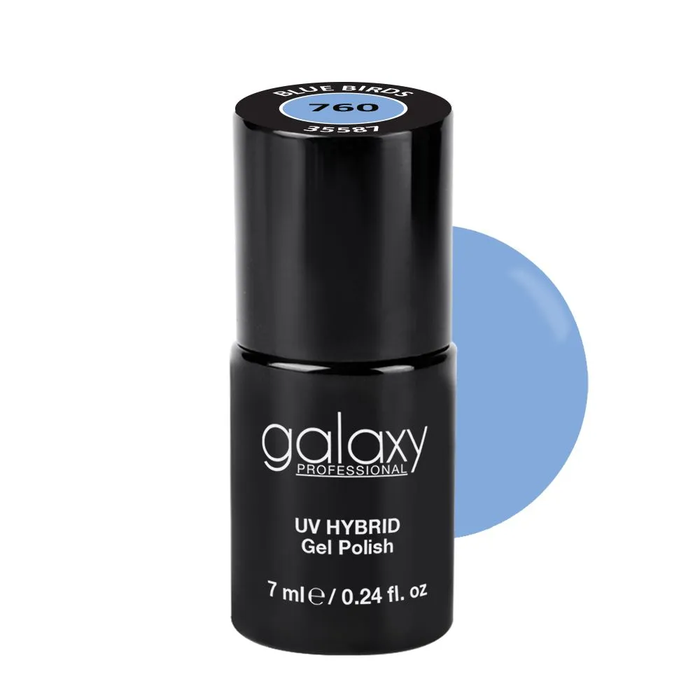 Trajni lak za nokte UV/LED GALAXY Hybrid 7ml Blue Birds S760