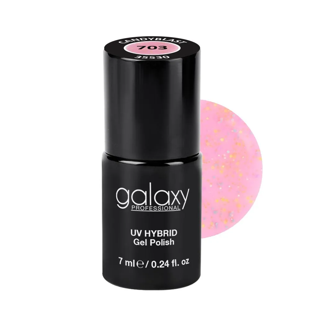 Trajni lak za nokte UV/LED GALAXY Hybrid 7ml Candyblast S703