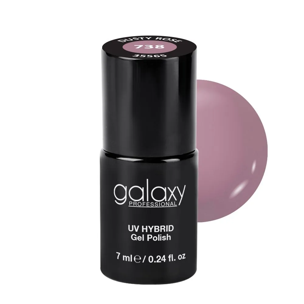 Trajni lak za nokte UV/LED GALAXY Hybrid 7ml Dusty Rose S738