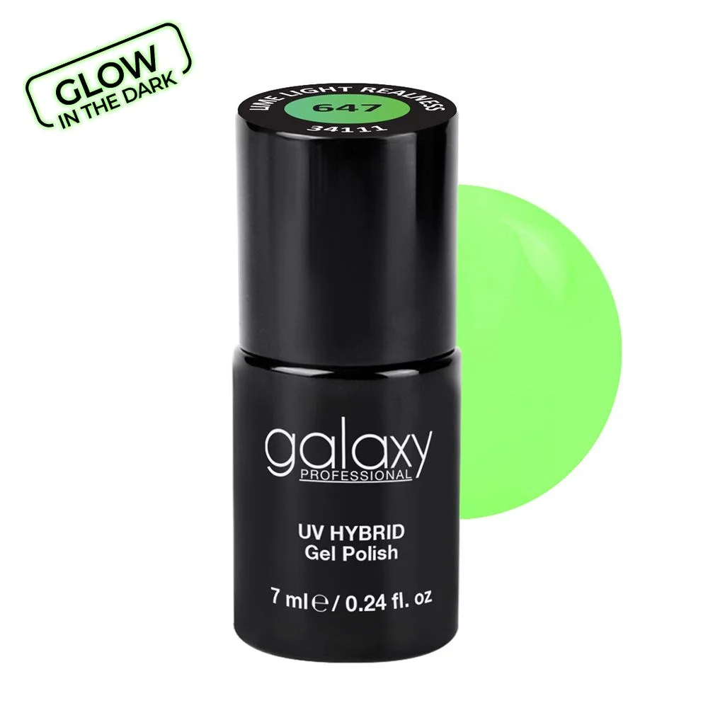 Trajni lak za nokte UV/LED GALAXY Hybrid 7ml Lime Light Realness S647