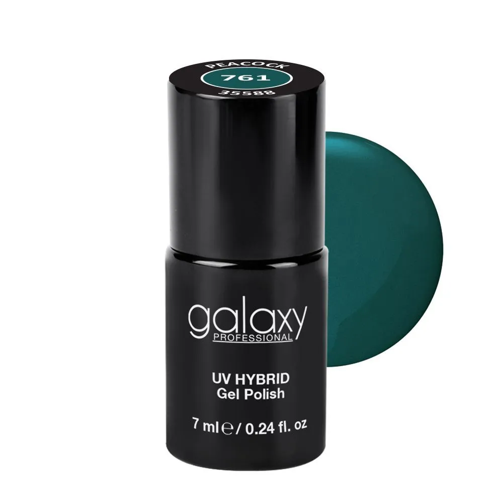 Trajni lak za nokte UV/LED GALAXY Hybrid 7ml Peacock S761