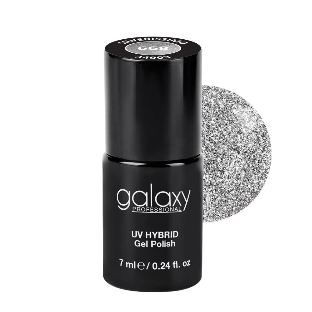 Trajni lak za nokte UV/LED GALAXY Hybrid 7ml Silverissimo S668