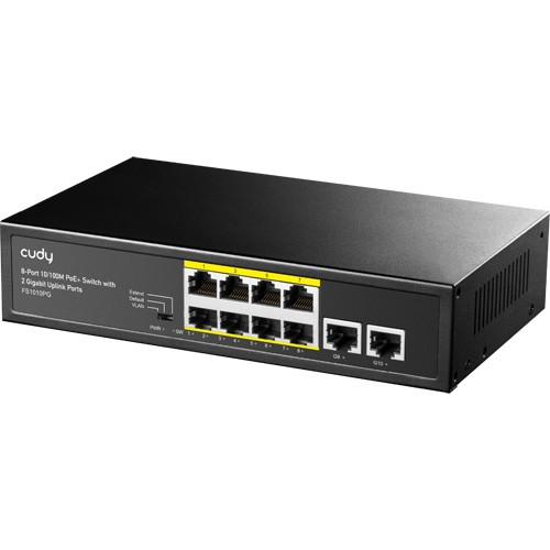 Cudy 8-Port 10/100M PoE+ Switch, 2 Uplink Ports | FS1010PG