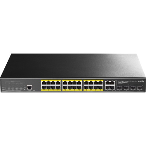 Cudy 24-Port Gigabit Managed PoE+ Switch, 4 Gigabit Combo Ports | GS2028PS4