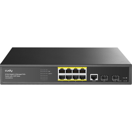 Cudy 8-Port Gigabit L2 Managed PoE+ Switch 2 SFP Slots | GS2008PS2