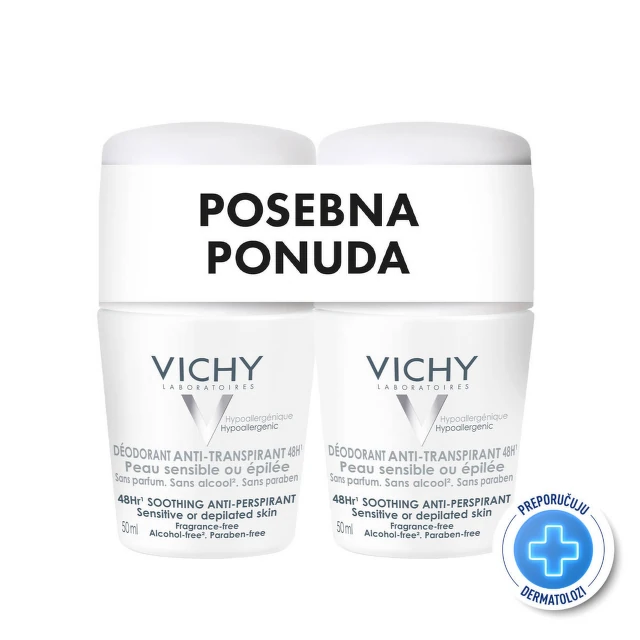 Vichy Deodorant za veoma osetljivu i depiliranu kožu (48h), 50 ml DUO