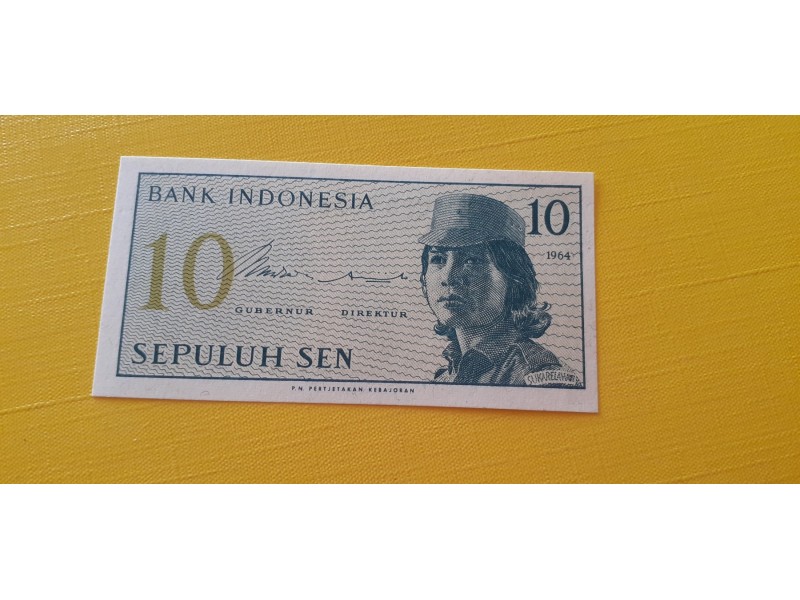 INDONEZIJA 10 SEN.1964. UNC.