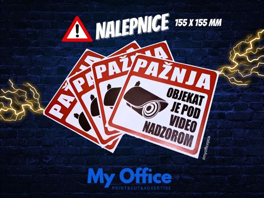 Nalepnica VIDEO NADZOR,kvadratna,spoljna,155x155mm