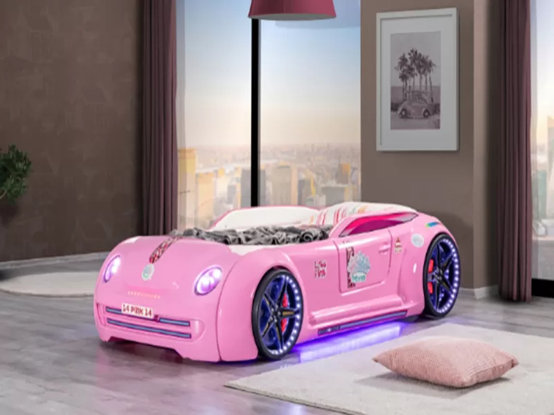 Onlinenamestaj Auto krevet PINK LADY FULL LED MS