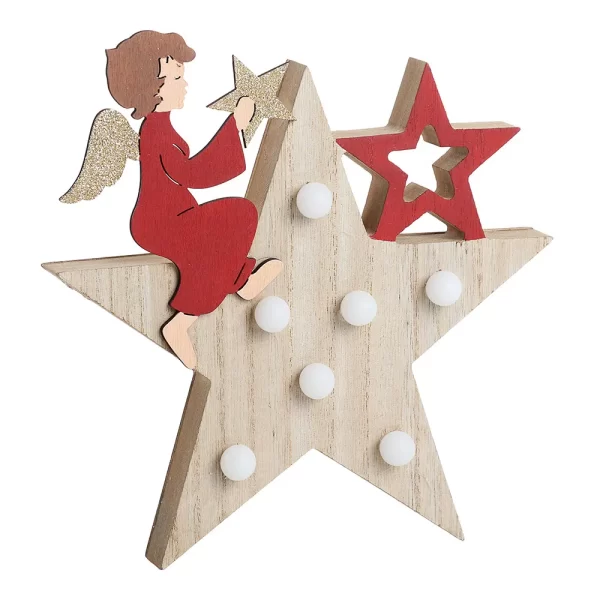 Nipper, novogodišnja dekoracija, drvena, zvezda, 20cm