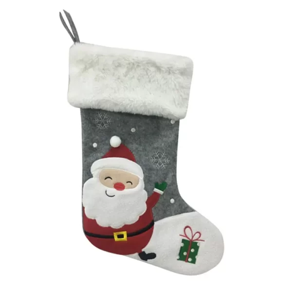 Sock, novogodišnja čarapa, siva, 50cm