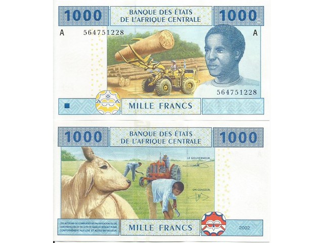 Gabon 1000 francs 2002. UNC