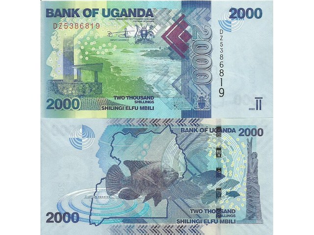 Uganda 2000 shilingi 2022. UNC