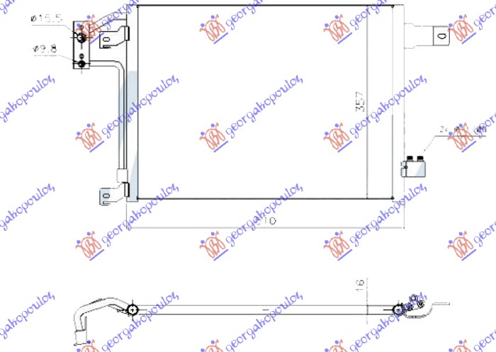 HLADNJAK KLIME 3.6-3.8BEN 2.8DIZ MAN -12 JEEP WRANGLER 2/4D (2007-2018) (OEM: 55056726AA)