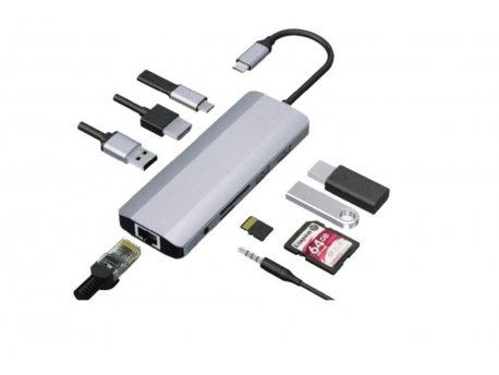 A-CM-COMBO09-03 Gembird USB Type-C 9 in 1 multi port adapter