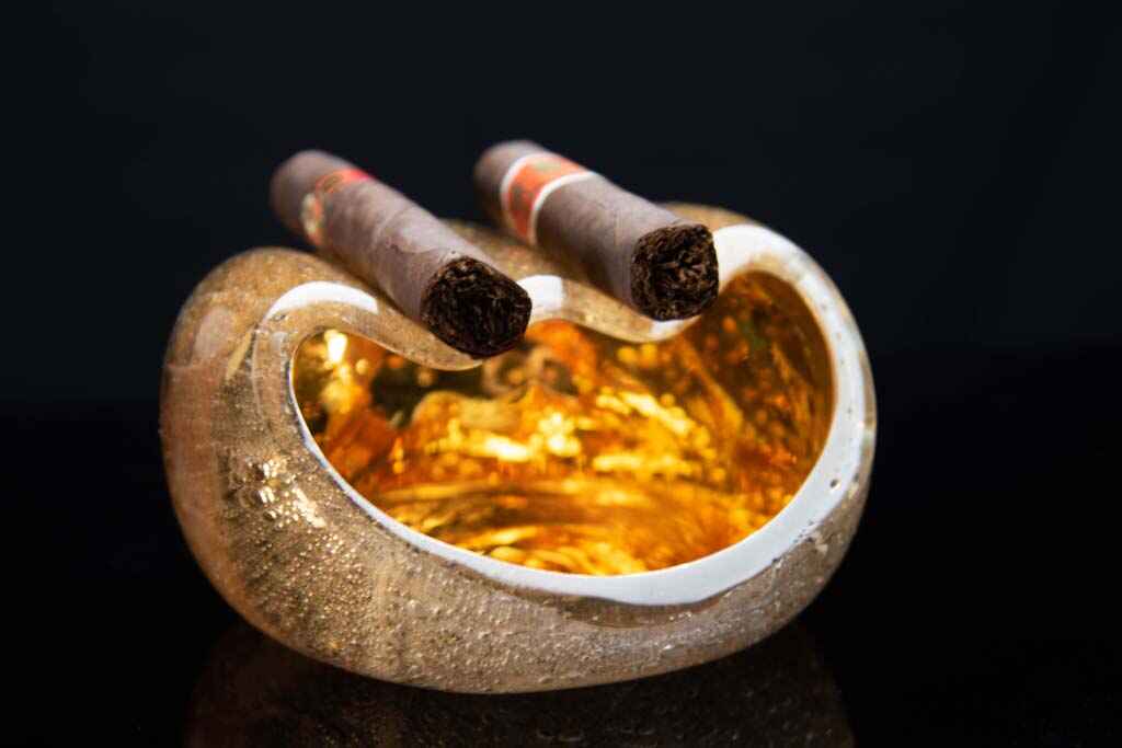 Pepeljara za 2 Cigare – Czevitrum Salamander Zlatna