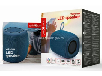 Gembird SPK-BT-LED-03-B portable RGB LED bluetooth speaker 5W, BT, FM, TF, USB, handsfree, blue