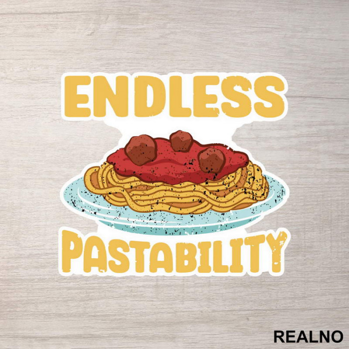 ENDLESS PASTABILITY - YELLOW LETTERS - HRANA - FOOD - NALEPNICA