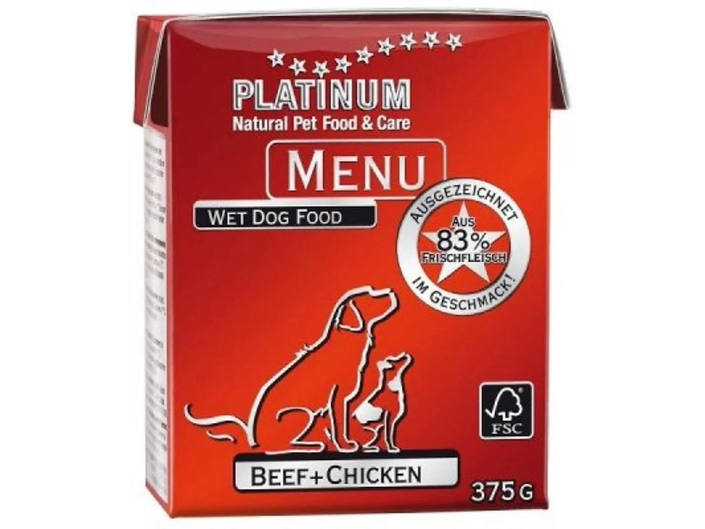 Platinum Hrana za pse Menu Beef & Chicken 375g