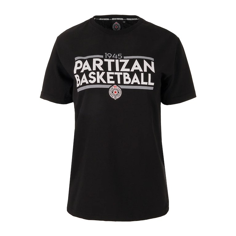 Ženska majica kratkih rukava "Partizan Basketball", crna