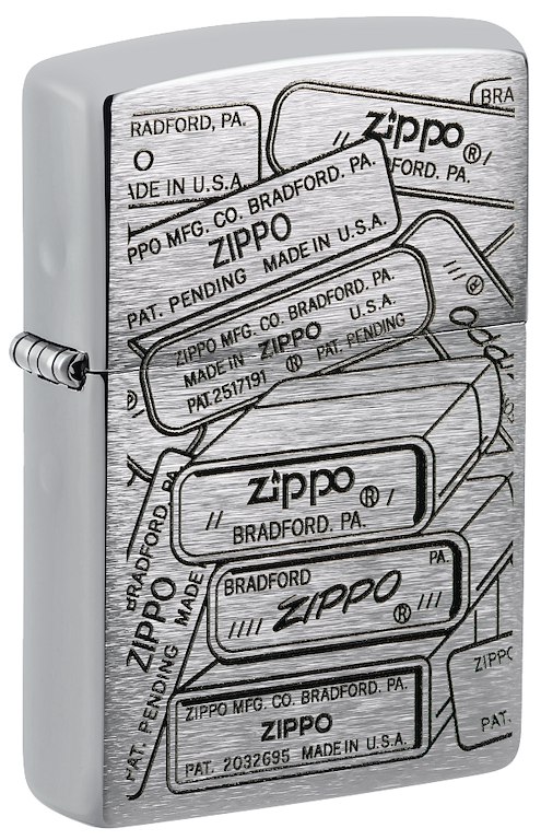 Zippo upaljač 48713 Bruched Chrome Bottom Stand