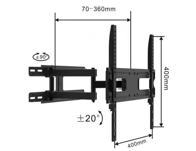 Dowe 765 nosač za televizore zglobni 32"- 55"do 45kg