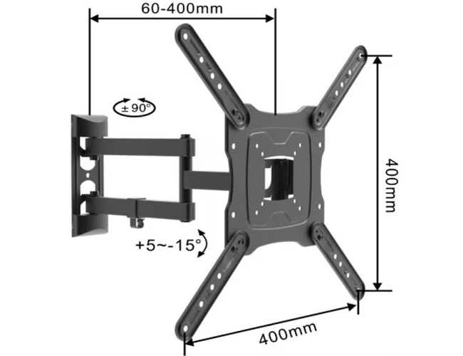 Dowe 763 nosač za televizore zglobni 17"- 55"do 30kg