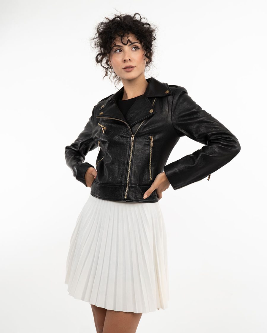 Ženska kožna jakna – Mario Zenetti-Rebeca – Krispi – Crna