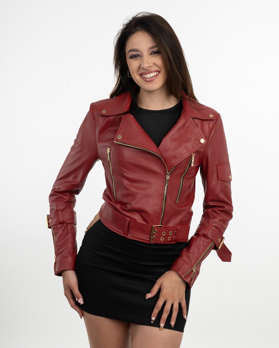 Ženska kožna jakna – Mario Zenetti-Jane – Crvena mat