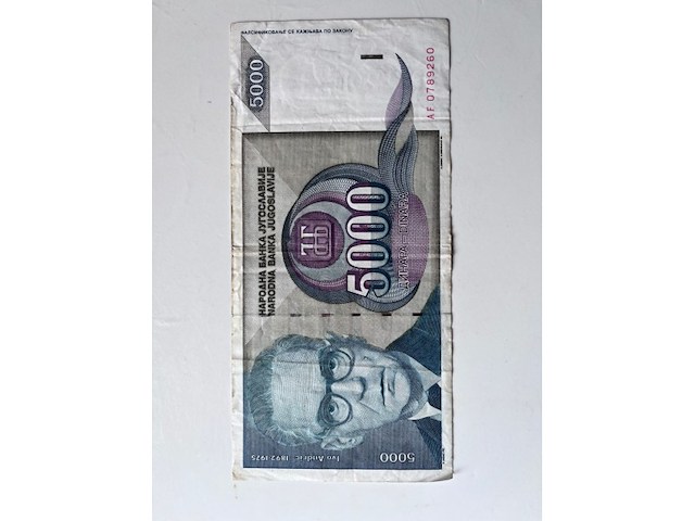 5000 dinara iz 1992.