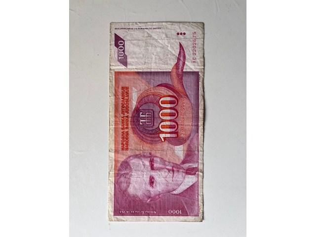 1000 dinara iz 1992.