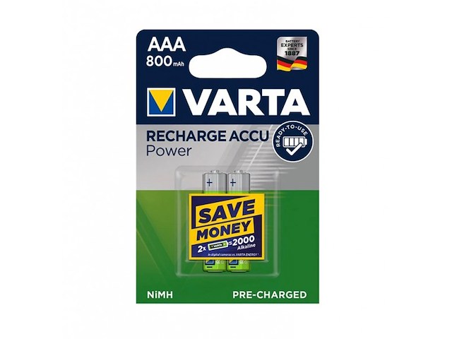 Baterija punjiva NiMh AAA 1.2V 800mAh VARTA blister 2/1