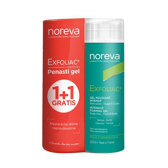 Noreva Exfoliac Penasti gel sa AHA kiselinama 200ml 1+1 gratis