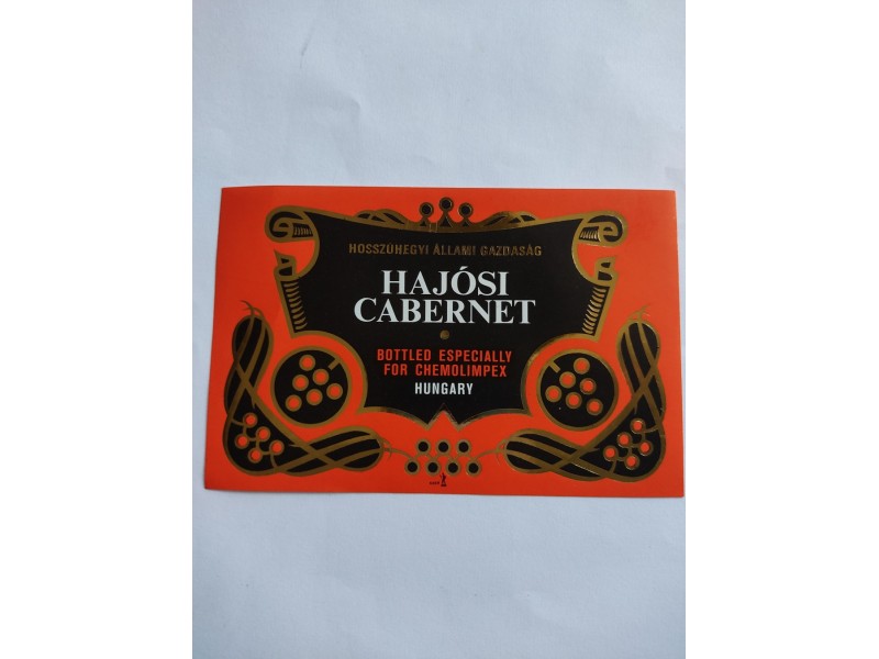 ETIKETA HAJOSI CABERNET ESPECIALLY HUNGARIAN STARA