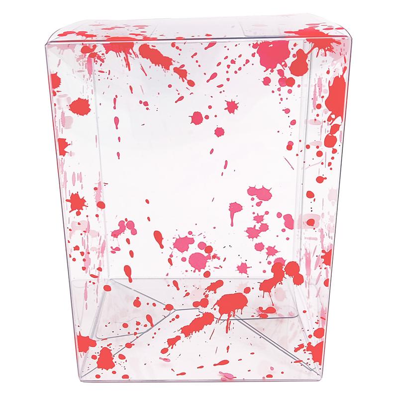 Spawn Clear Red Splatter 4'' Pop Protector With Film On It With Soft Crease Line And Automatic Bot Lock