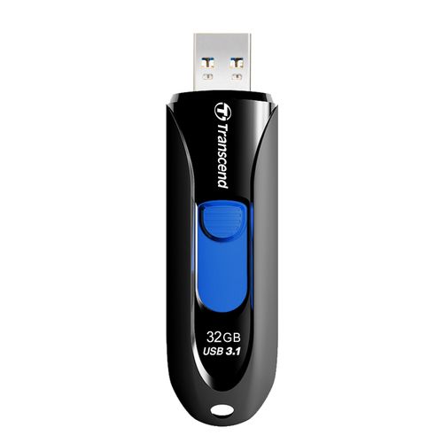 Transcend TS32GJF790K USB 32 GB, JetFlash 790K, USB3.1, 100/25 MB/s, Retractable, Black/Blue