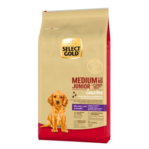 Select Gold Sensitive Medium Junior jagnjetina, losos i krompir 12 kg