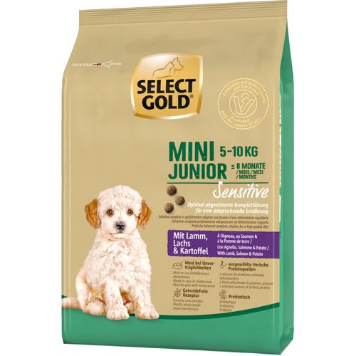 Select Gold Sensitive Mini Junior jagnjetina, losos & krompir 4 kg
