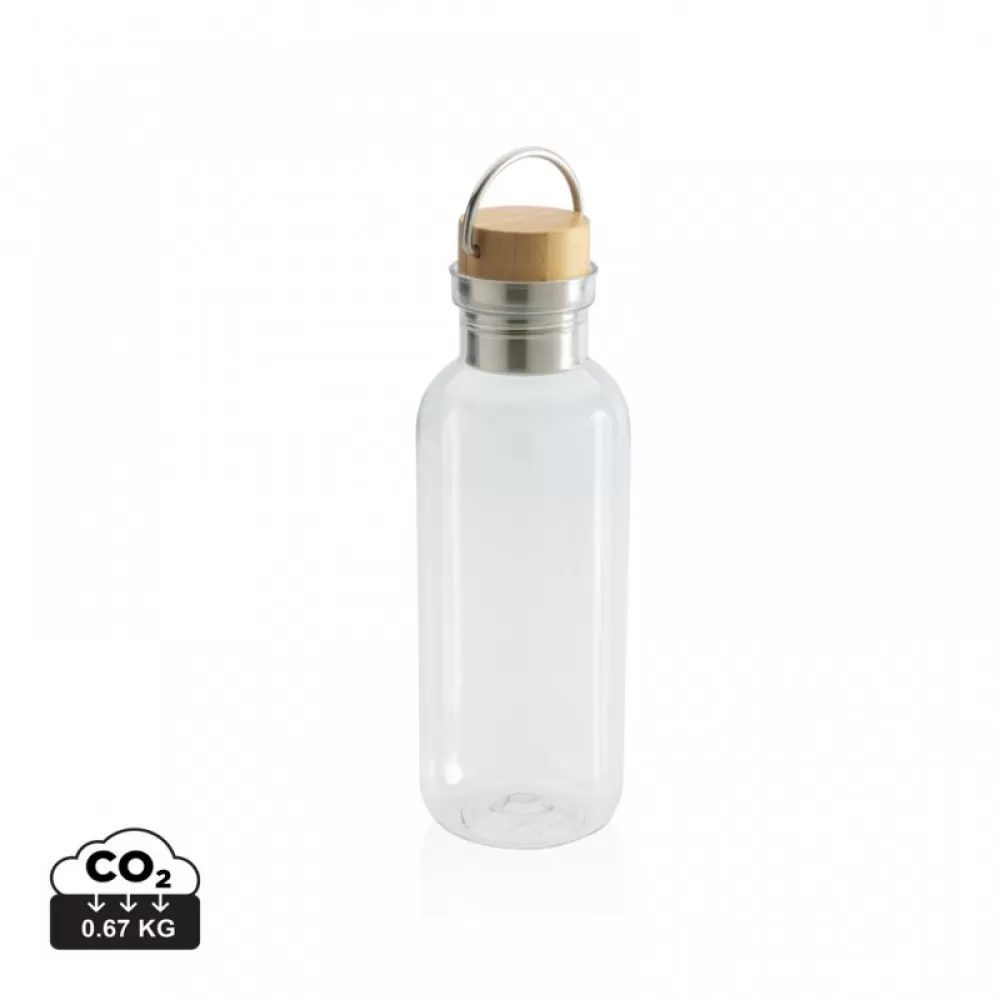 RCS RPET bottle with bamboo lid and handle