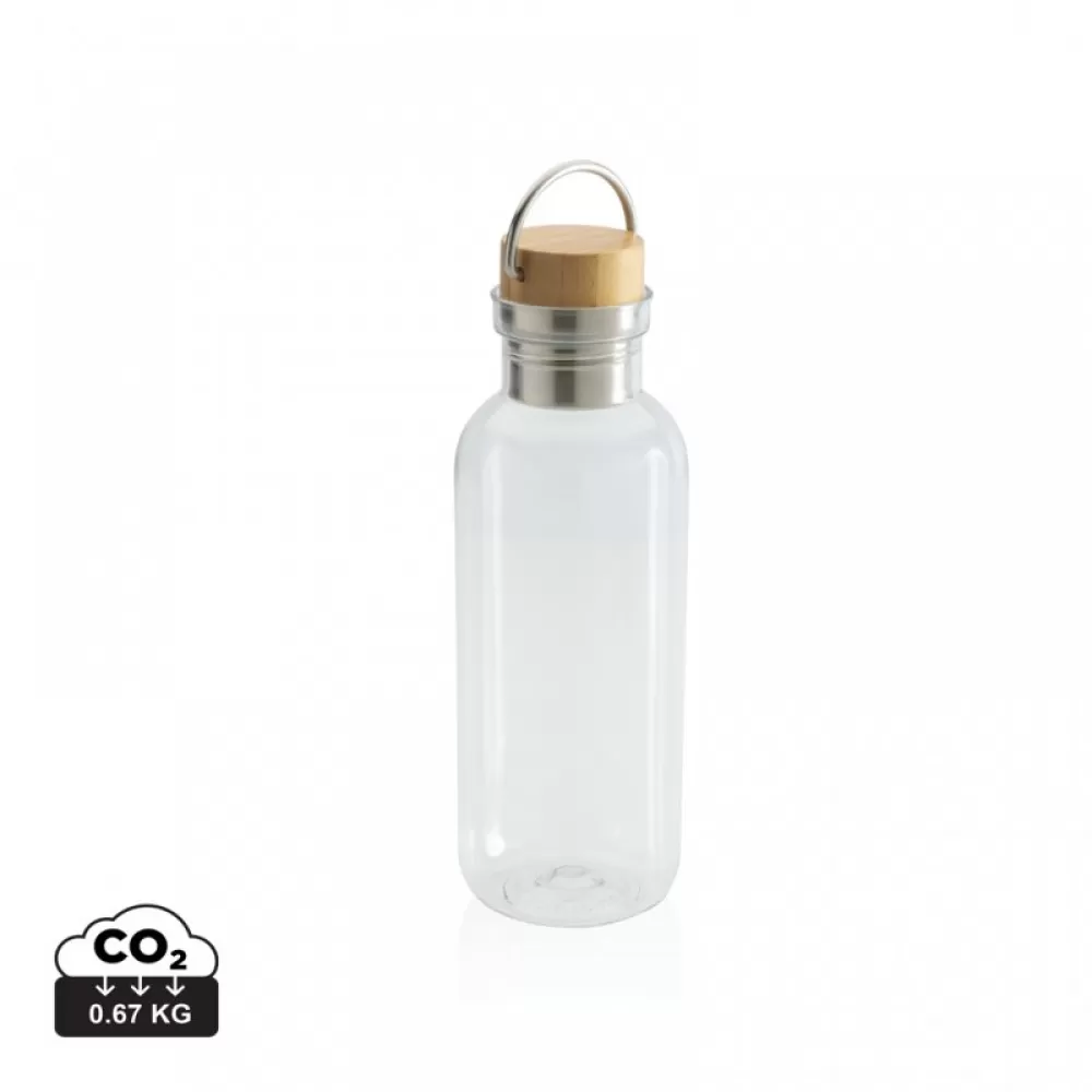 GRS RPET bottle with bamboo lid and handle